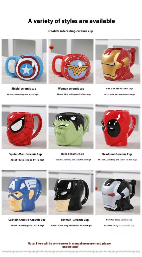Marvel and DC characters mugs – Delivery Moris – Order Online in Mauritius