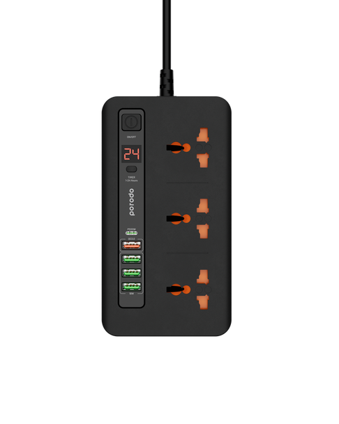 Porodo Multi-Port Power HUB 4 USB-A/USB-C Ultimate Home & Office Kit 2M ...